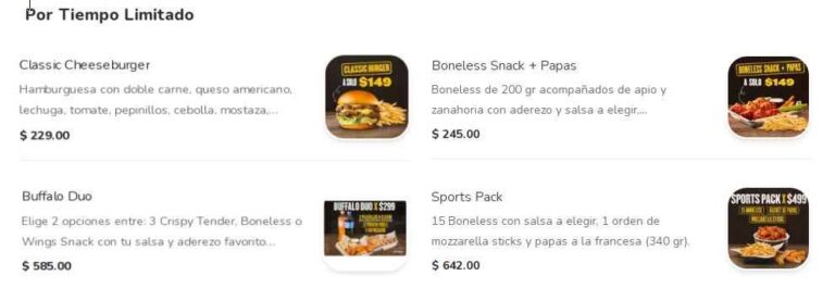 Buffalo Wild Wings Menu Mexico | Tarifas Actualizadas 2024