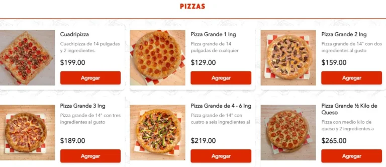 Pizzeta Menu Mexico | Nuevas Tarifas 2023